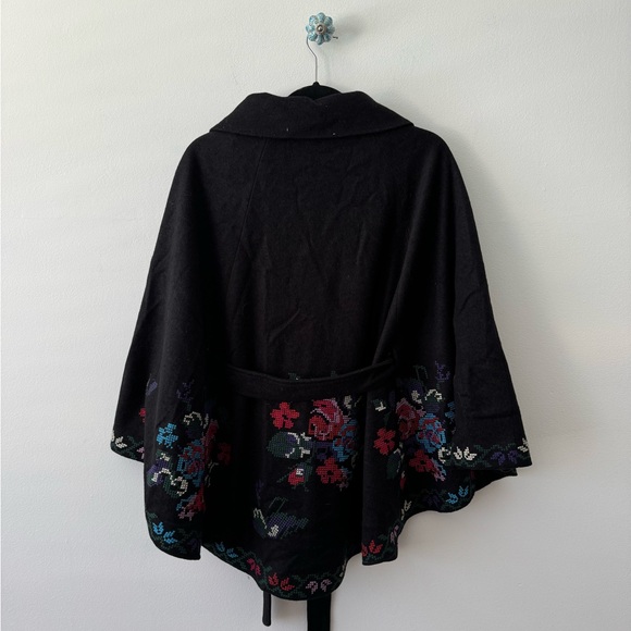 hazel | Jackets & Coats | Black Embroidered Womens Cape Jacket | Poshmark